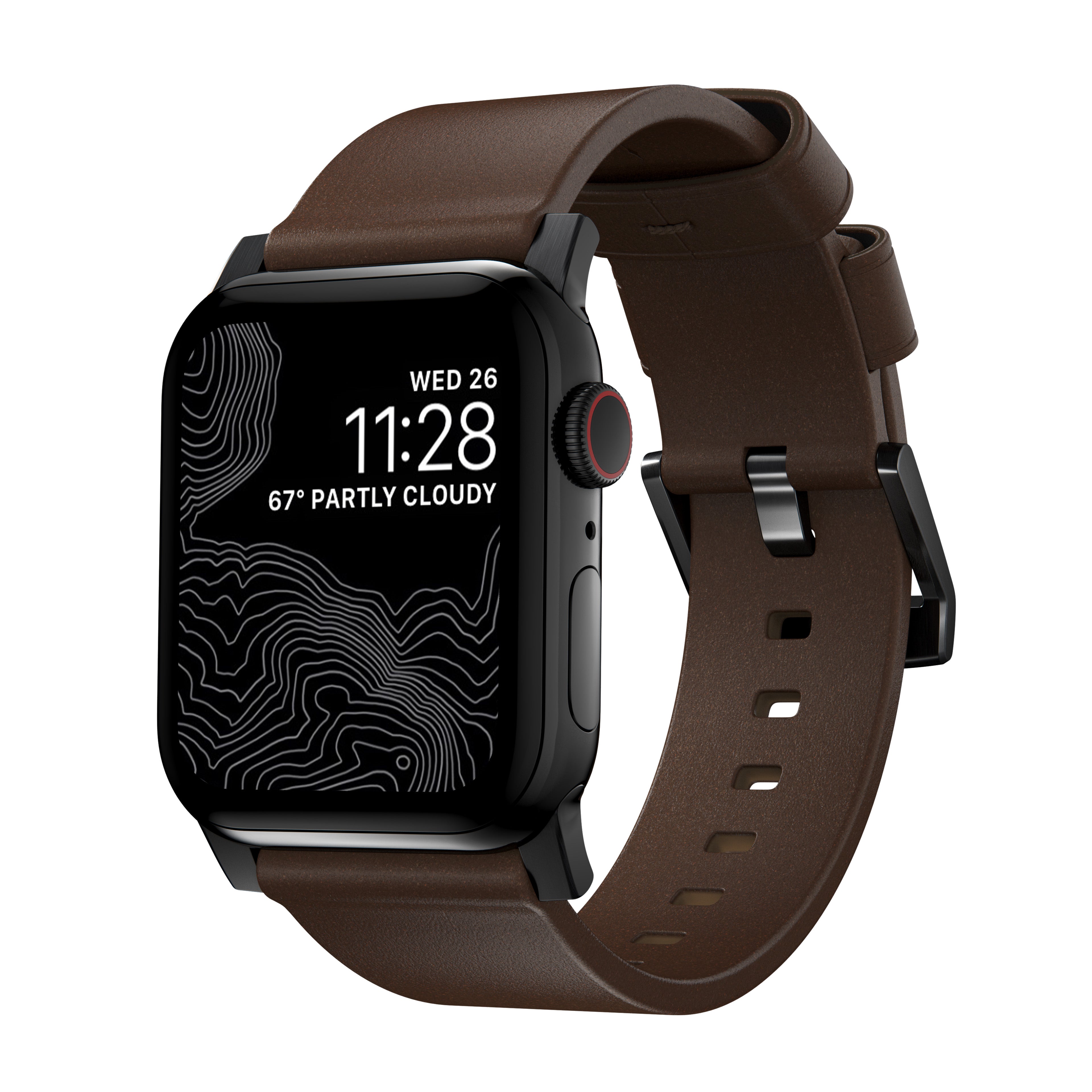 Nomad 49/46 mm Moderne Skinnrem med Svart Spenne - Brun – Eplehuset