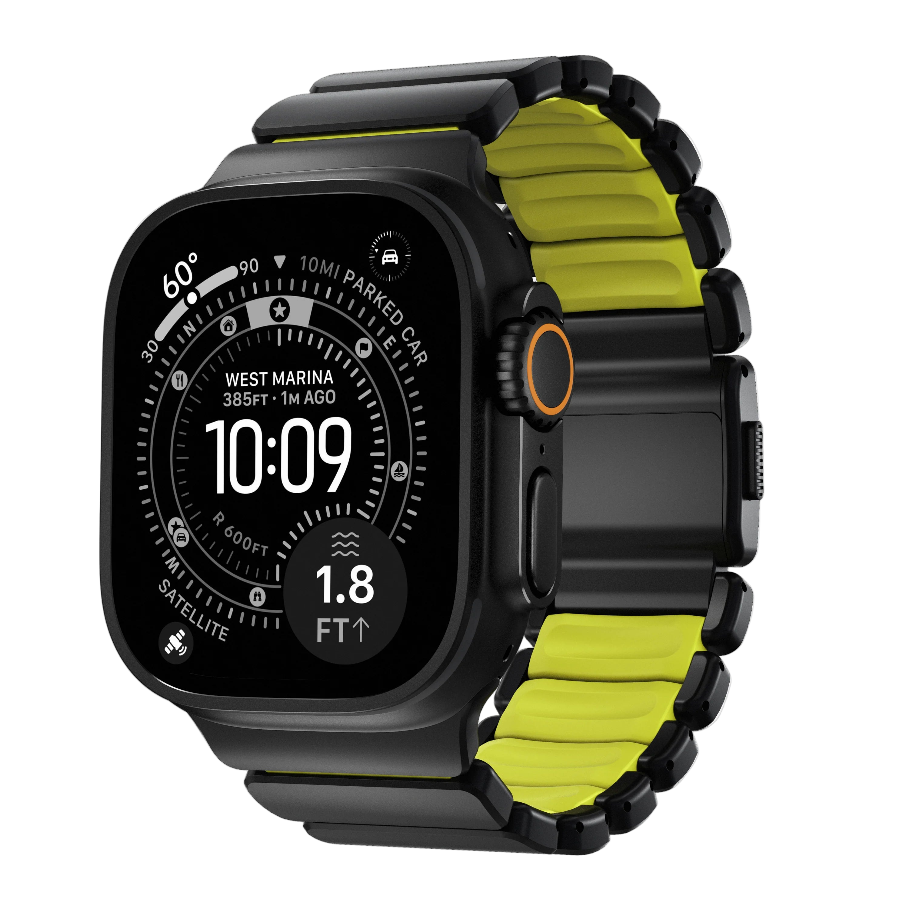Nomad 49/46 mm Stratos Band Reim - Black Titanium/Volt – Eplehuset