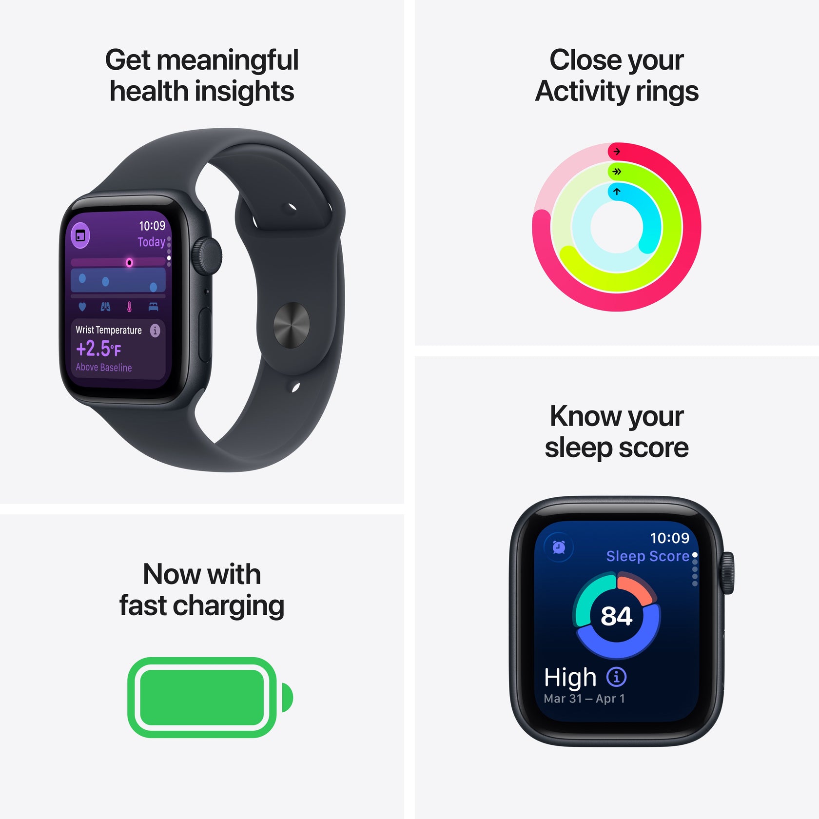 Apple Watch SE 3 GPS + Cellular 44mm Midnight Aluminium Case with Midn ...